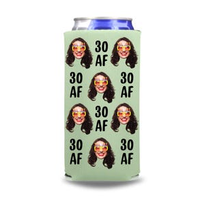 Custom Birthday Skinny Cooler, Custom Photo Face Cut Out Slim Spiked ...