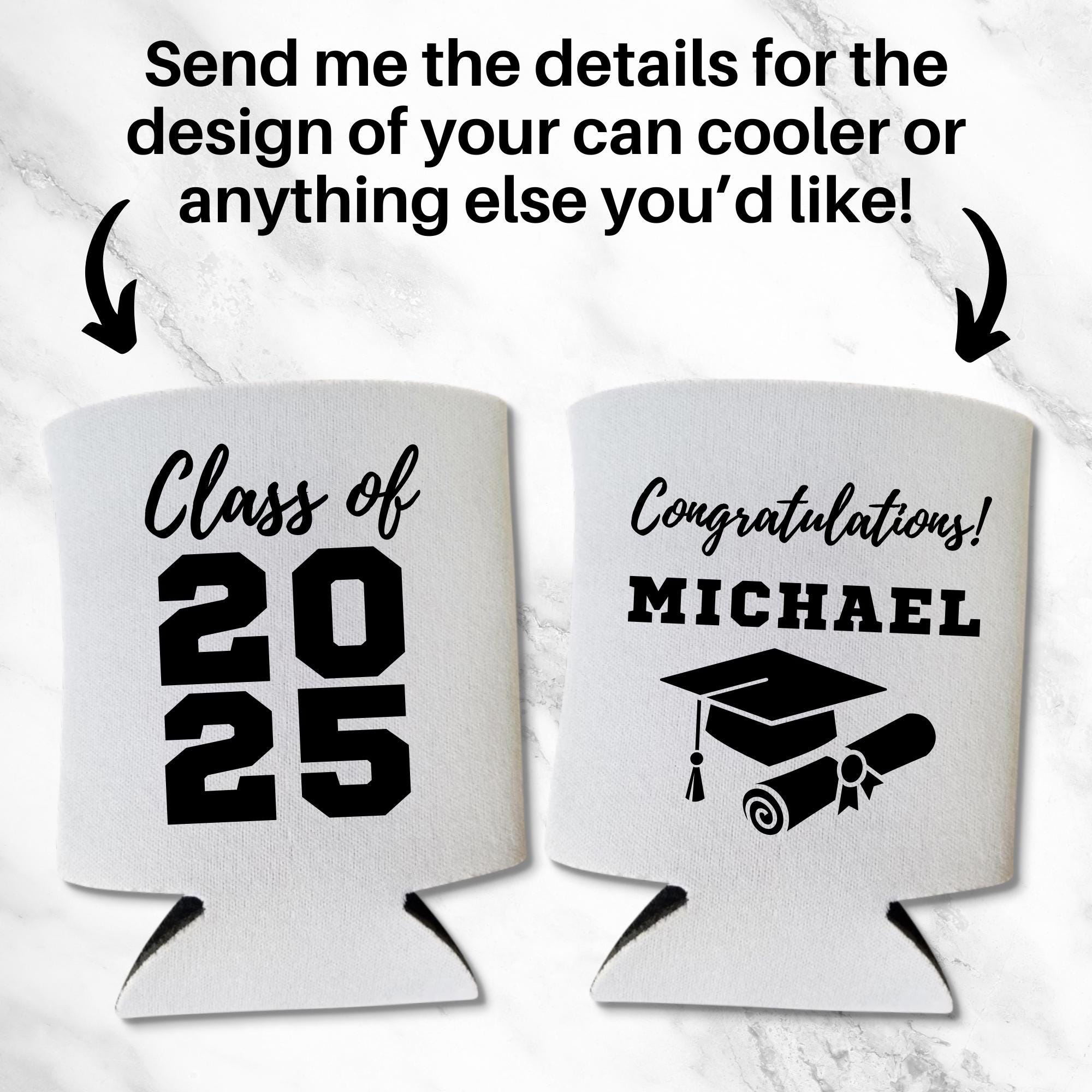 Custom Graduate Can Coolers, Graduation Party Beer Coolies, Party ...