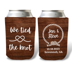 Custom Barnwood Can Coolers, We Tied the Knot, Rustic Outdoor Design ...