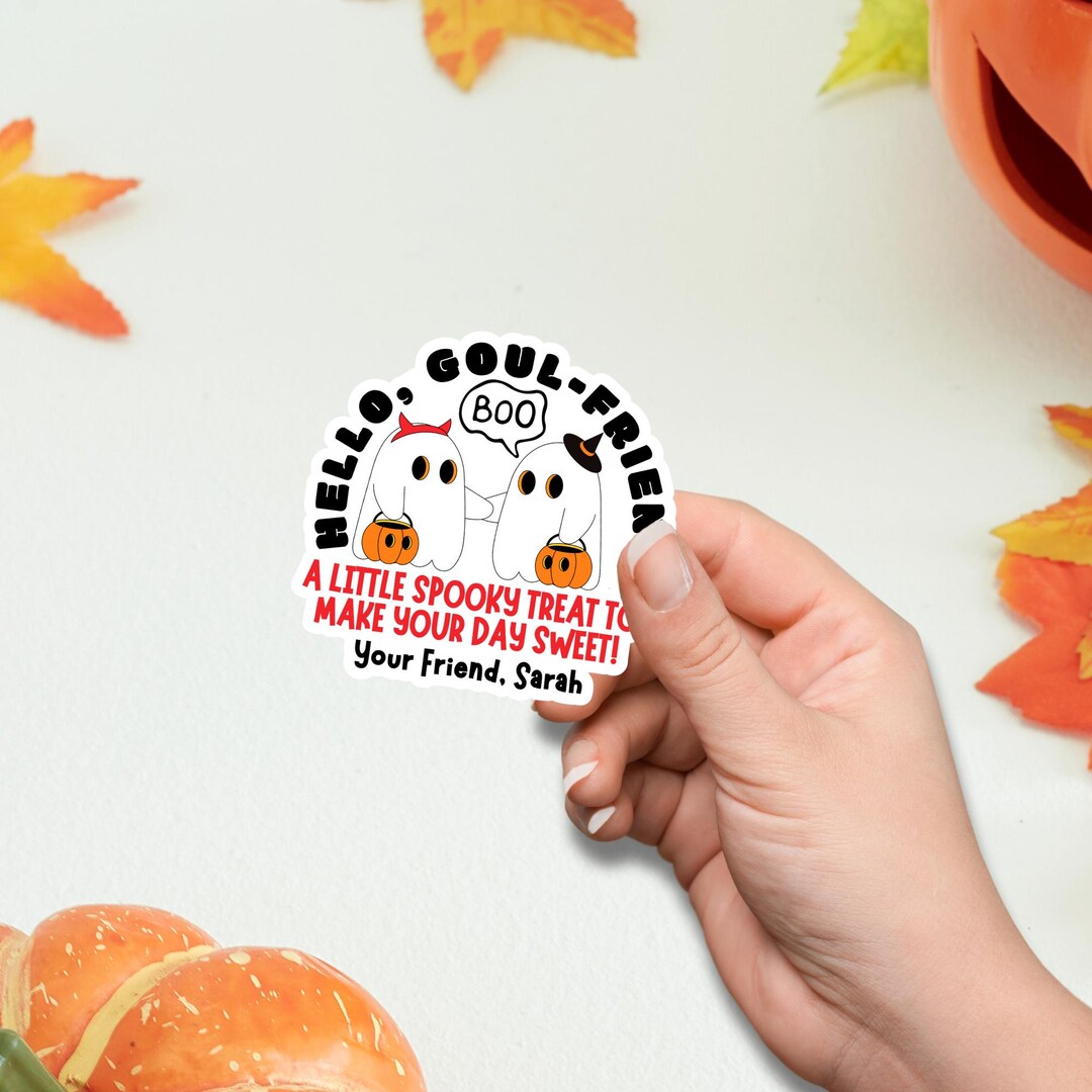 12 Piece Goul-friend Halloween Sticker Set, Halloween Party Candy Bag ...