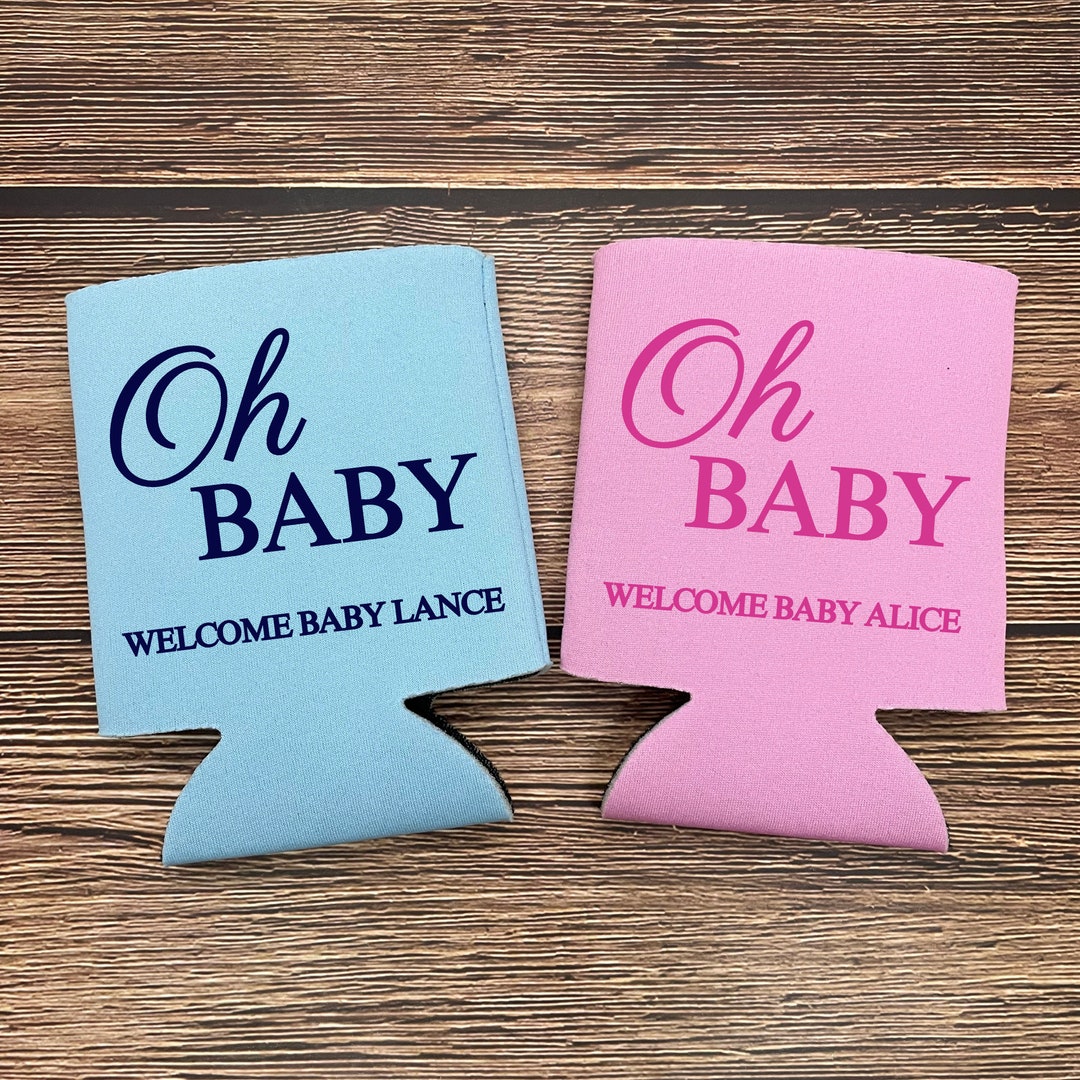 Custom Baby Announcement Can Coolers, Oh Baby Coolers, Welcoming Baby ...