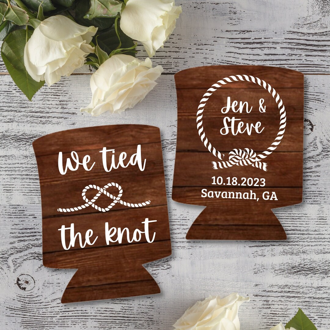 Custom Barnwood Can Coolers, We Tied the Knot, Rustic Outdoor Design ...