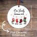 Custom Stocking Family Ceramic Ornament, Family of Four With Names ...