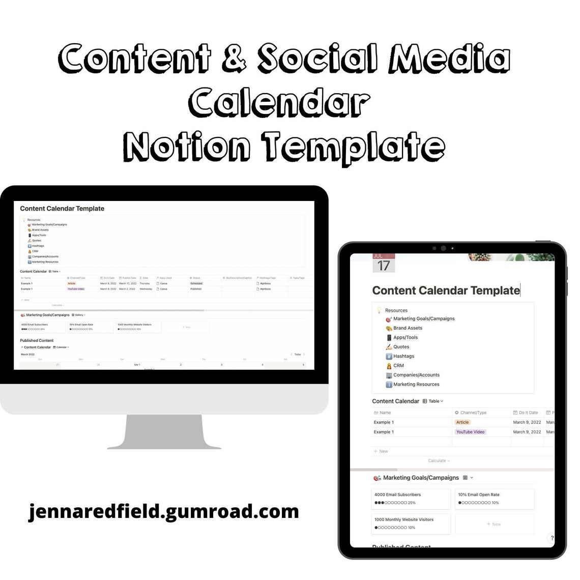 Notion Content Calendar Template Social Media Planning | Etsy
