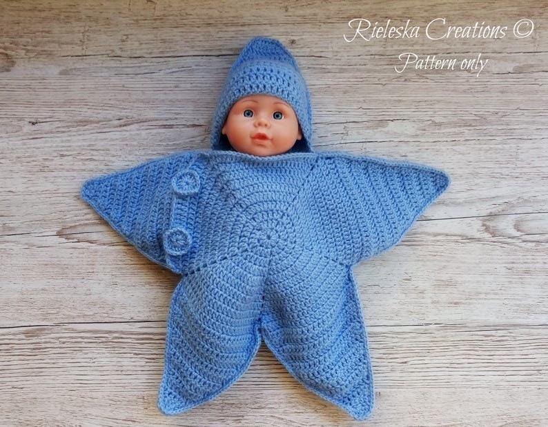 Crochet Pdf Pattern Star Baby Bunting Baby Cocoon / 0-3 - Etsy