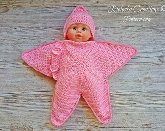 Crochet Pdf Pattern Star Baby Bunting Baby Cocoon / 0-3 Months pattern ...