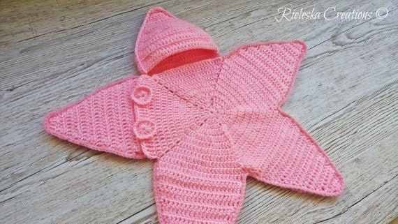 Crochet Pdf Pattern Star Baby Bunting Baby Cocoon / 0-3 Months pattern ...