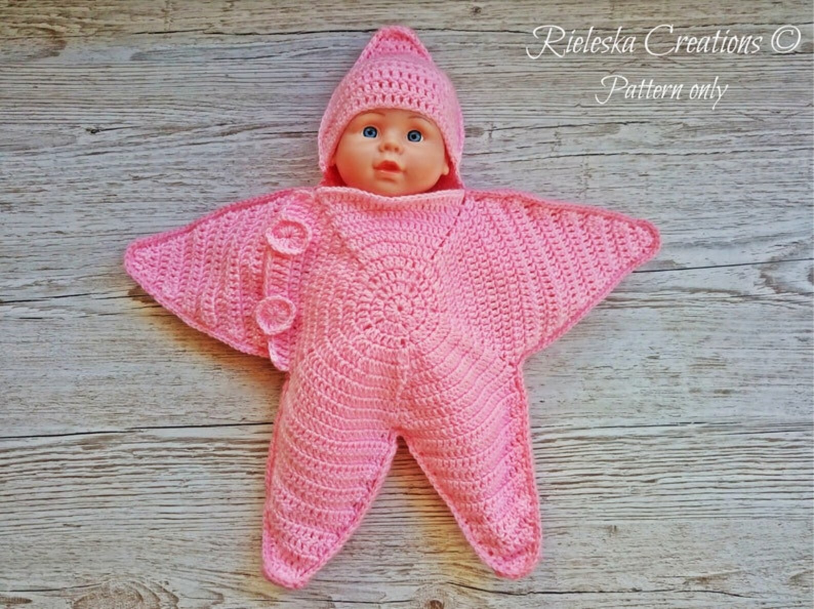 Crochet Pdf Pattern Star Baby Bunting Baby Cocoon / 0-3 Months pattern ...