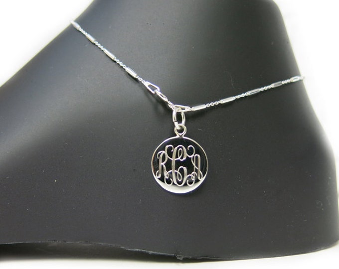 Monogrammed 925 Sterling Silver 3mm Figaro Chain Personalized - Etsy