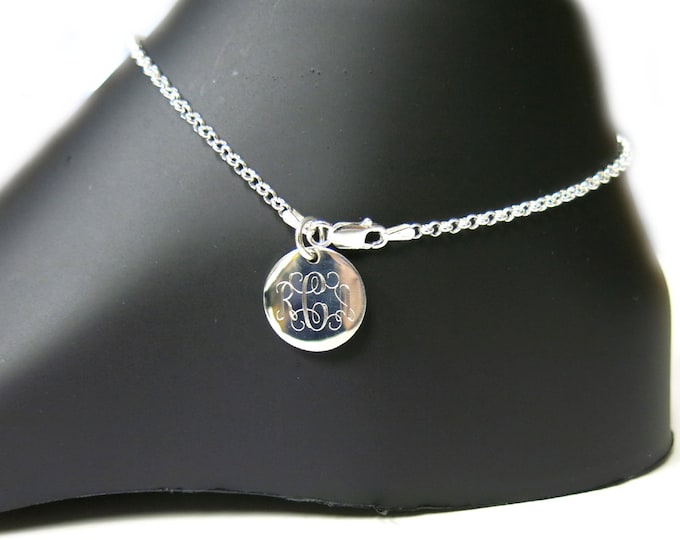 Monogrammed 925 Sterling Silver 3mm Figaro Chain Personalized - Etsy