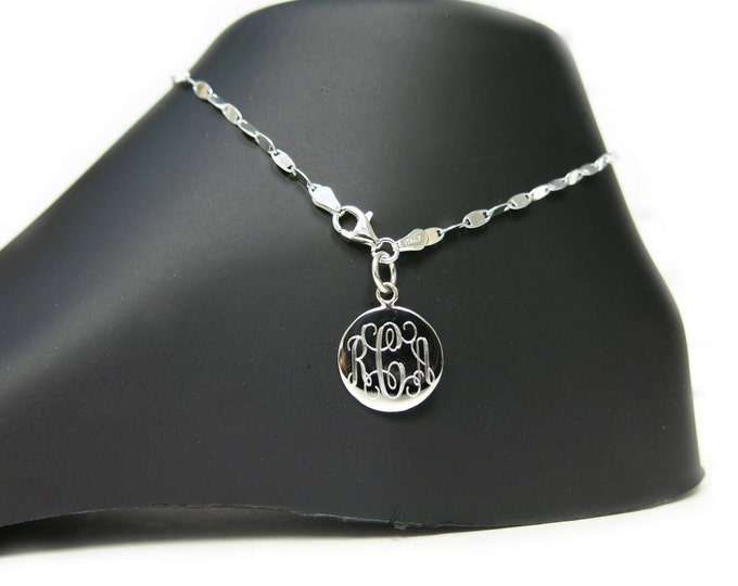 Monogrammed 925 Sterling Silver 3mm Figaro Chain Personalized - Etsy