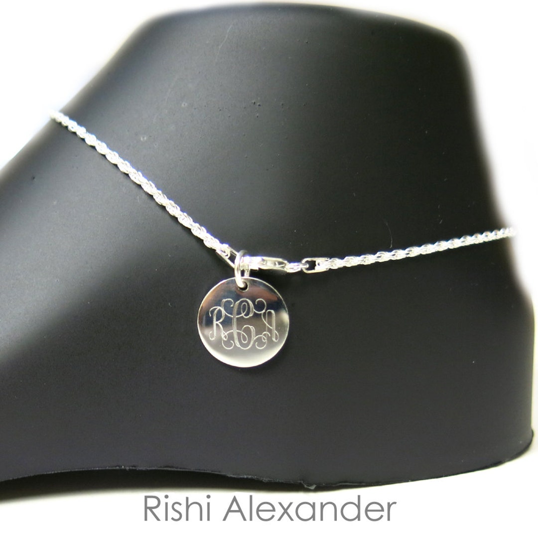 Monogrammed 925 Sterling Silver Diamond Cut Rope Chain Personalized ...