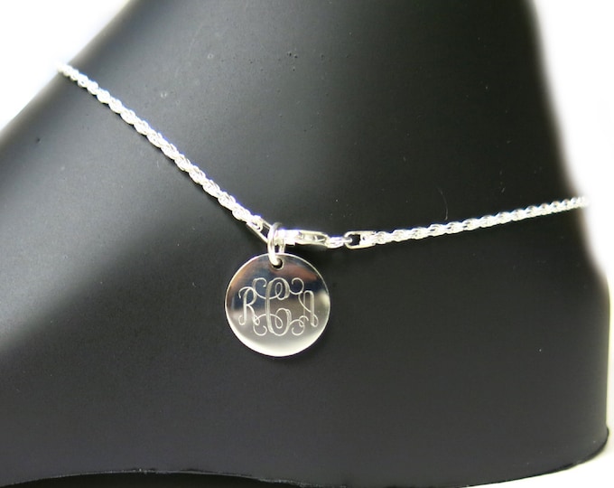 Monogrammed 925 Sterling Silver 3mm Figaro Chain Personalized - Etsy