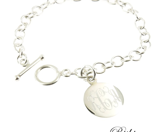 925 Sterling Silver Round Monogram Charm 10mm to 18mm - Etsy