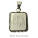 925 Sterling Silver Rectangular Rope Edge Monogram Personalized Pendant ...