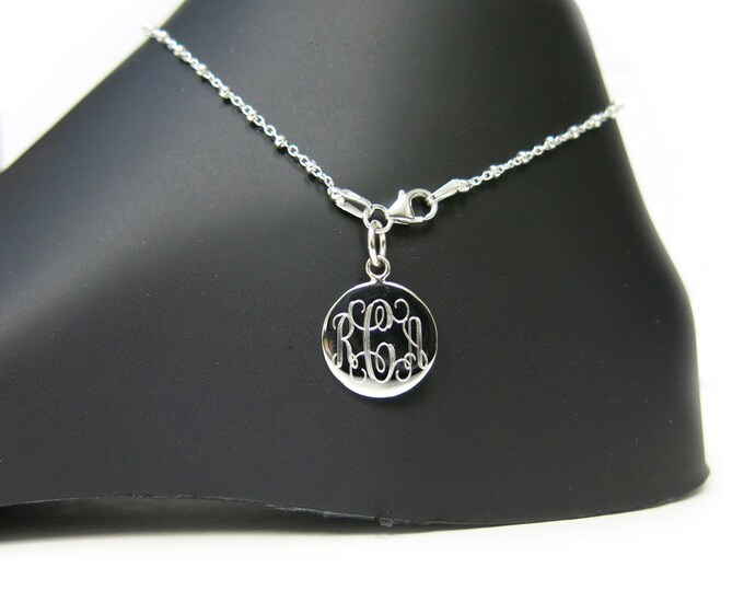 Monogrammed 925 Sterling Silver 3mm Figaro Chain Personalized - Etsy