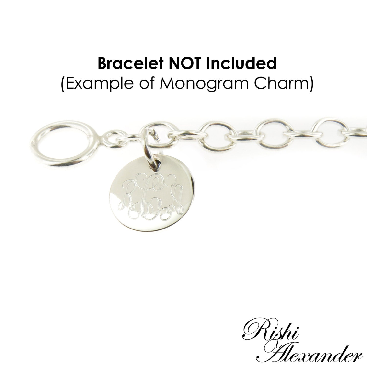 925 Sterling Silver Round Monogram Charm 10mm to 18mm - Etsy