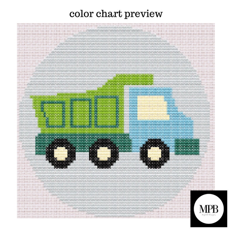 Dump Truck Needlepoint Digital Chart - Etsy