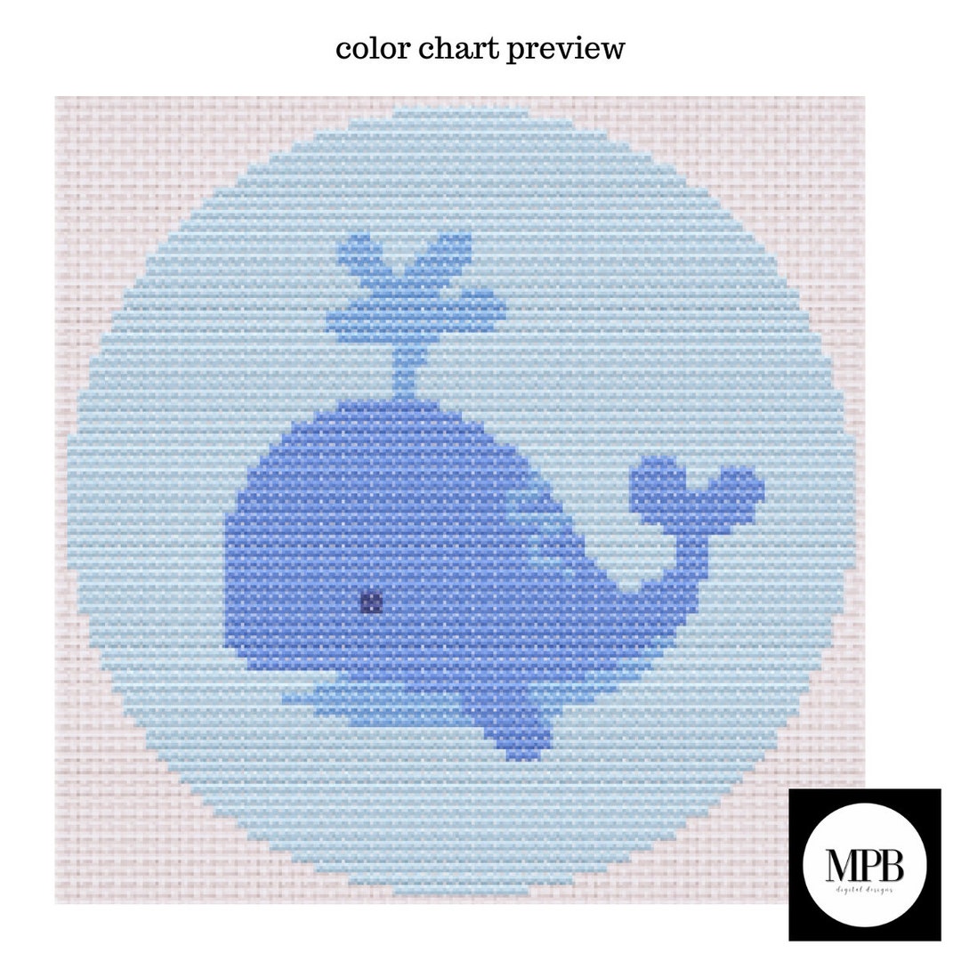Blue Whale Needlepoint Digital Chart - Etsy