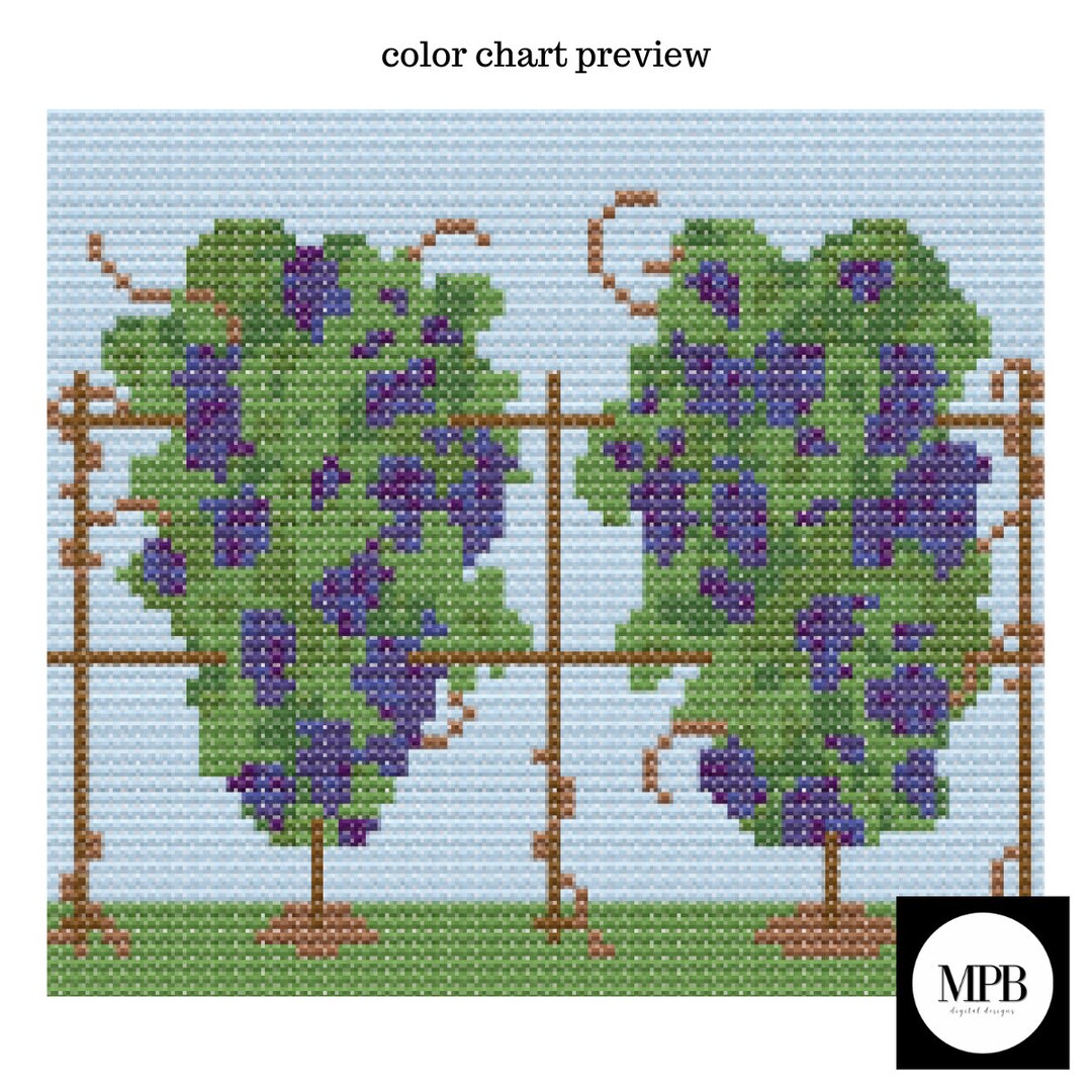 Grapevine Needlepoint Digital Chart - Etsy