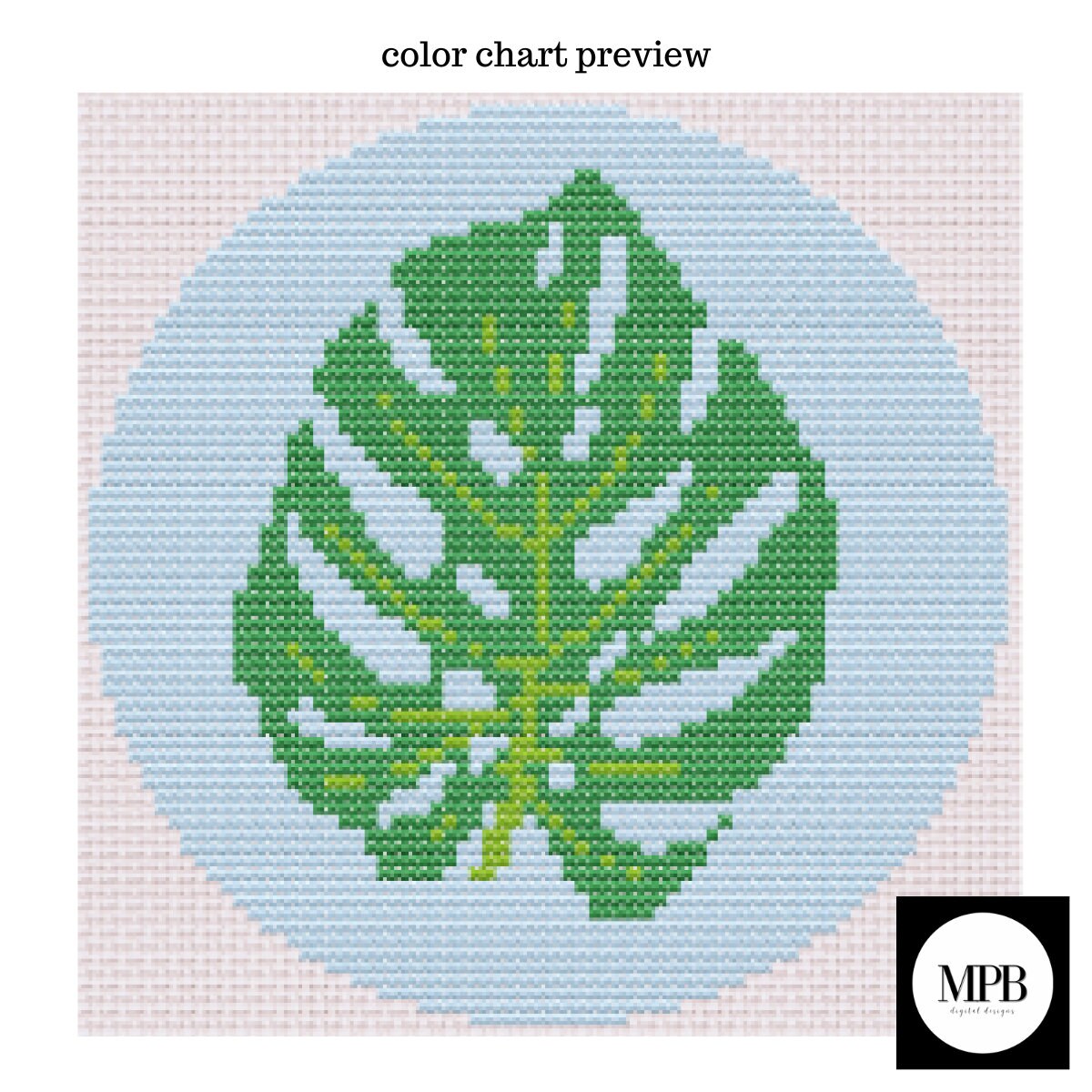 Monstera Leaf Needlepoint Digital Chart - Etsy