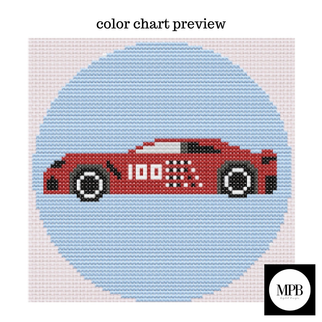 Race Car Needlepoint Digital Chart - Etsy