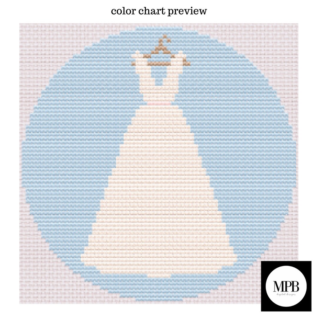 Wedding Dress Needlepoint Digital Chart - Etsy