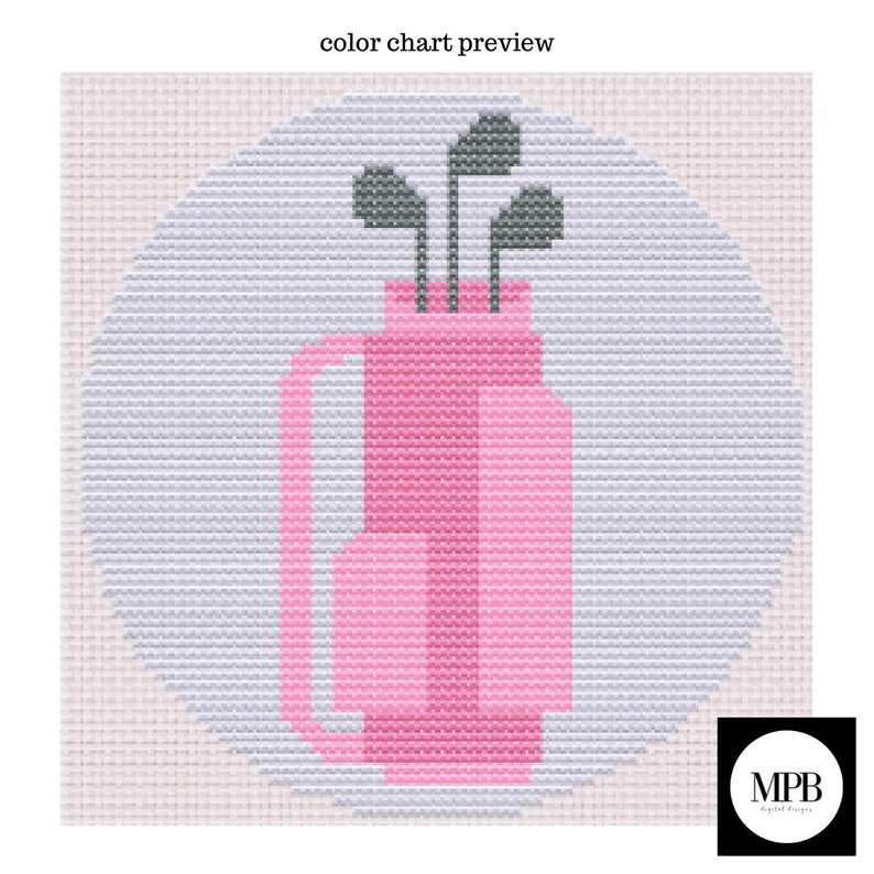 Pink Golf Bag Needlepoint Digital Chart - Etsy Australia