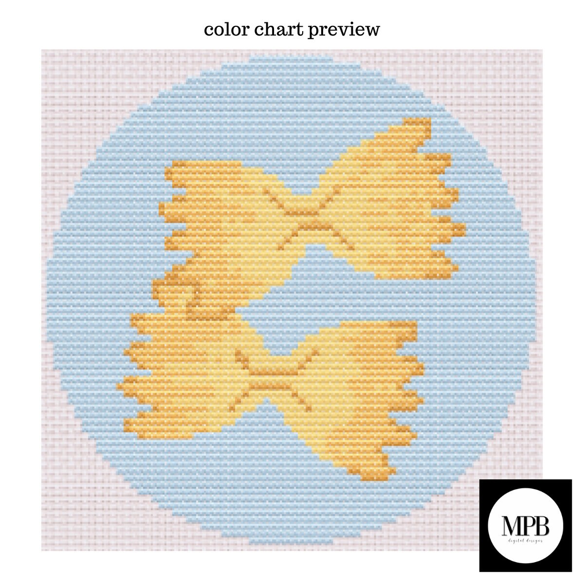 Bow Tie Pasta Needlepoint Digital Chart - Etsy