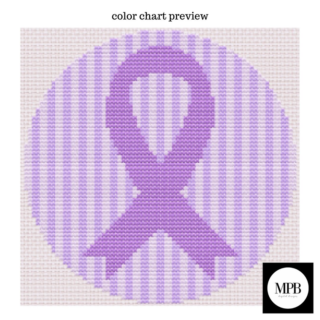 Cancer Survivor Ribbon Needlepoint Digital Chart - Etsy