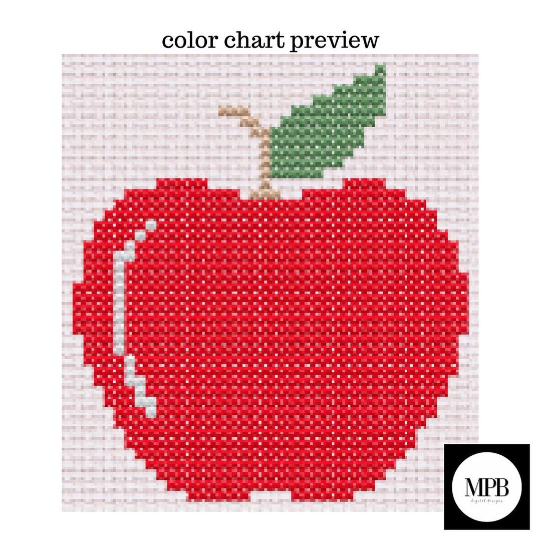 Apple Needlepoint Digital Chart - Etsy