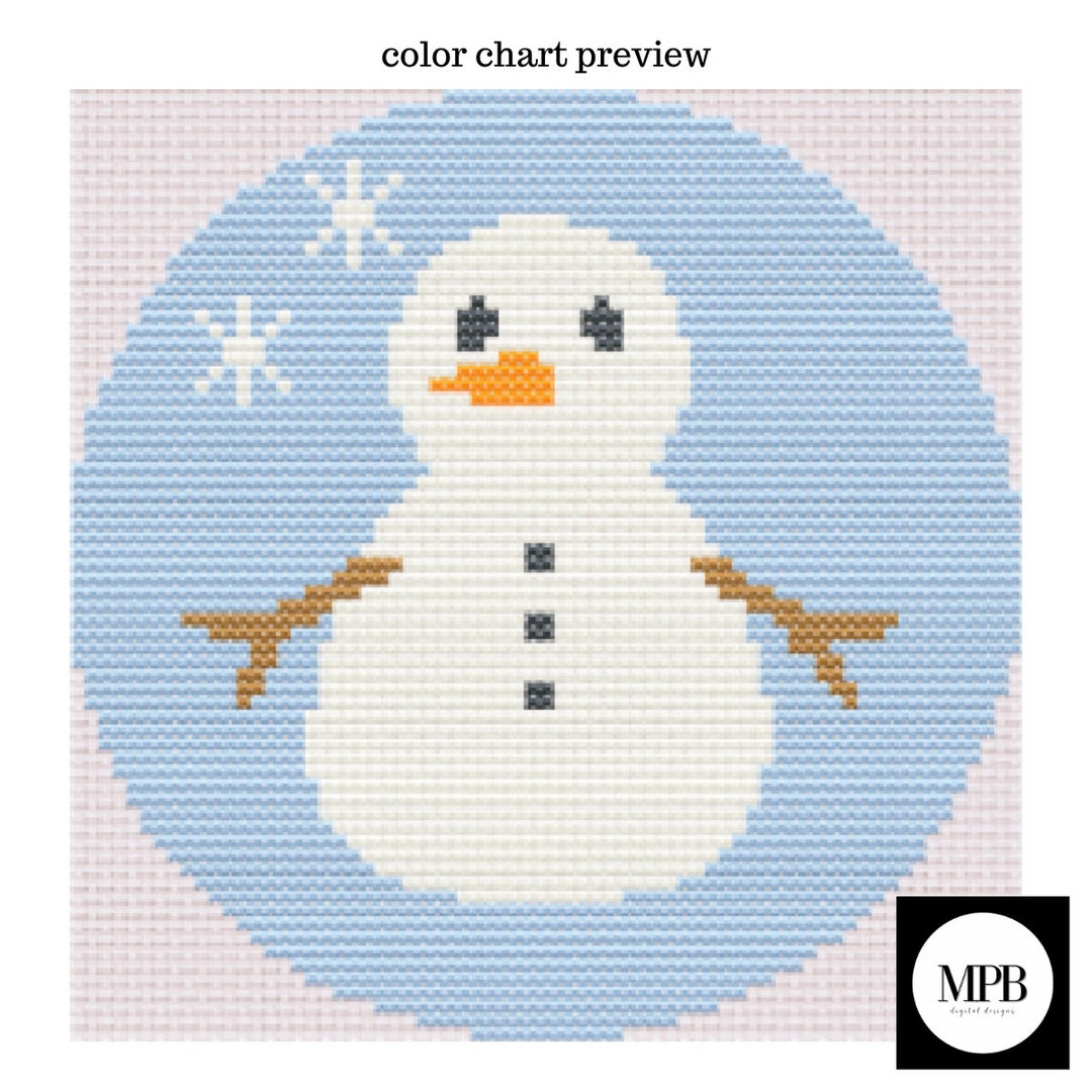 Snowman Needlepoint Digital Chart - Etsy