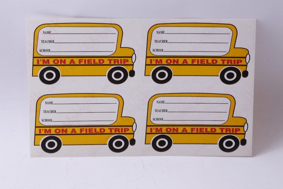 Field Trip, School Bus, Name, Teacher, School, Sticker Sheet, Craft ...