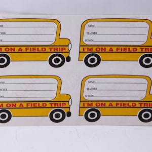 Field Trip, School Bus, Name, Teacher, School, Sticker Sheet, Craft ...