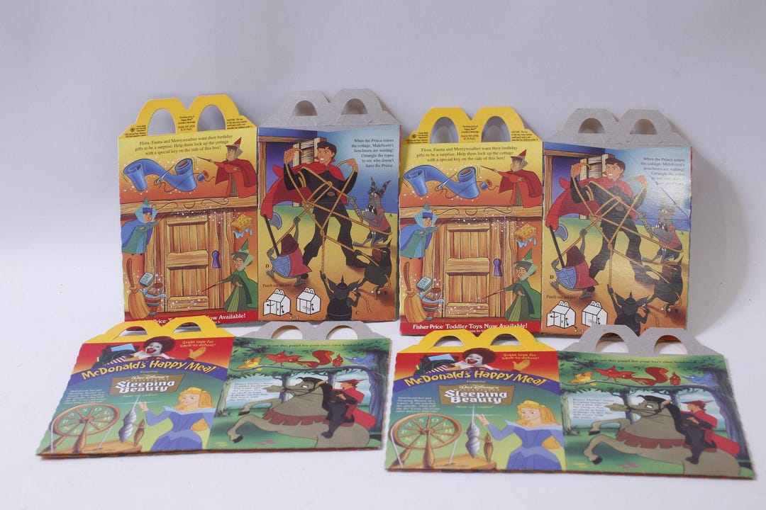 Mcdonald's, Happy Meal, Sleeping Beauty, Unused Boxes, Birthday Party ...