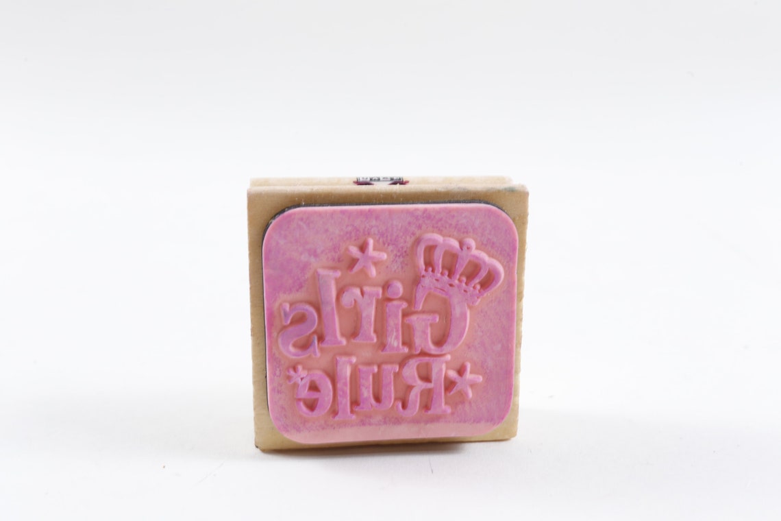 Girls Rule Crown Queen Stamp Wooden Rubber Stamp Rubber - Etsy