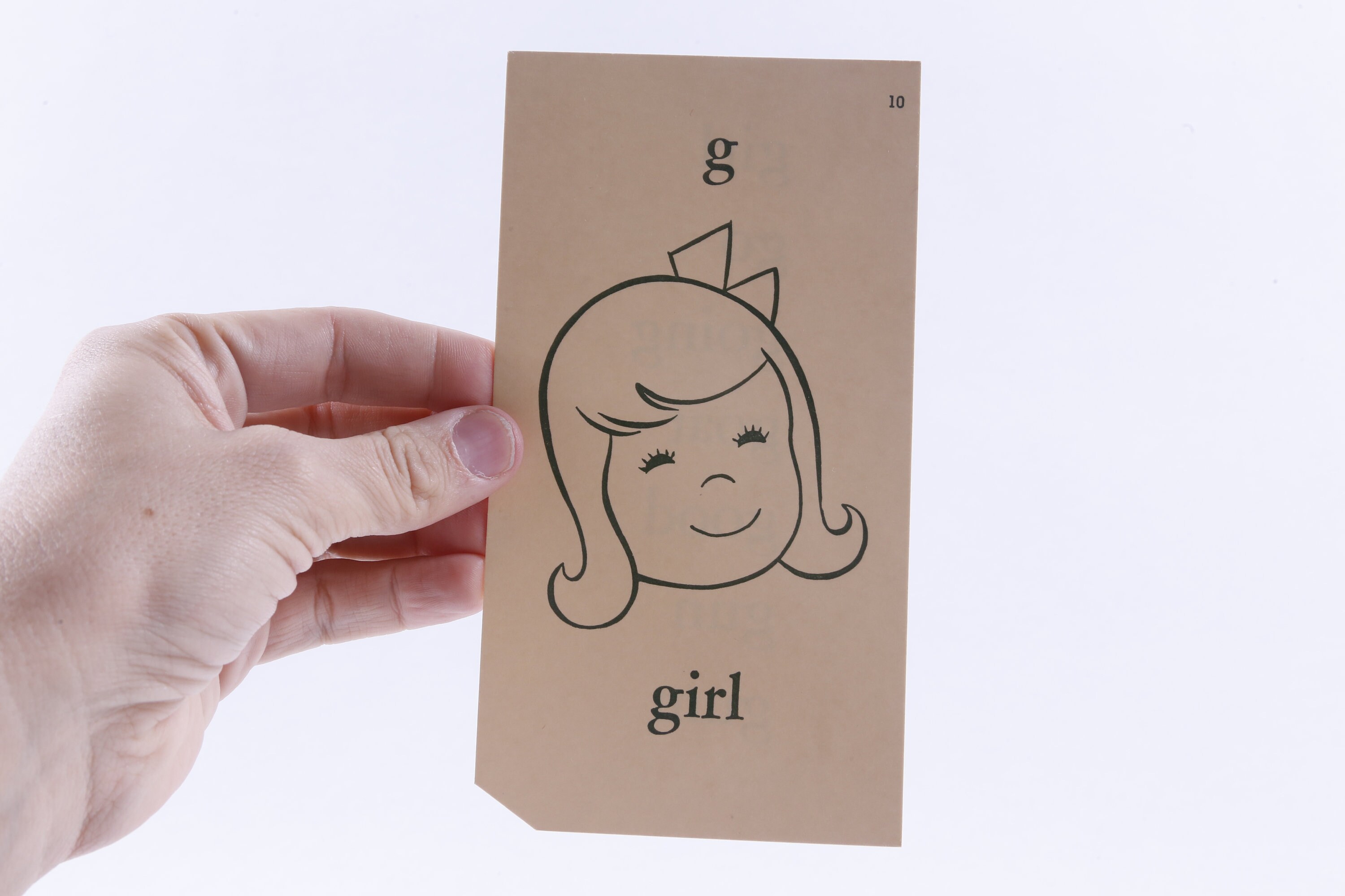 G GIRL - Flash Card, Two-sided, Sepia, Aged, Vintage, Antique, Sight ...