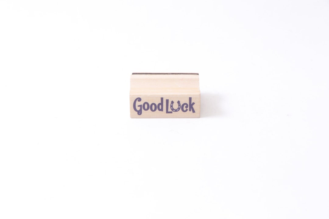 Good Luck Stamp, 2", Small Stamp, Single Stamp, Wooden, Rubber, Message ...
