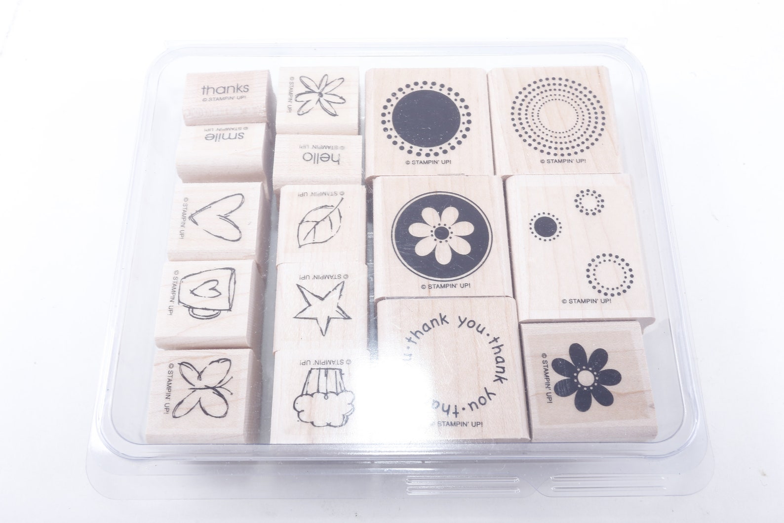 Phrases Flowers Thanks Hello Smile Stamp Set Message - Etsy