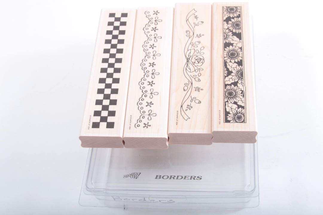 Stampin Up Borders Floral Design Checkered Flowers - Etsy