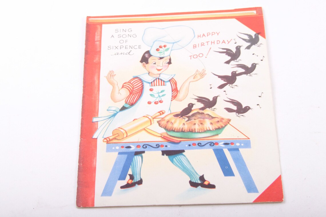 Happy Birthday Greeting Card Picture Book Sing a Song of Sixpence ...
