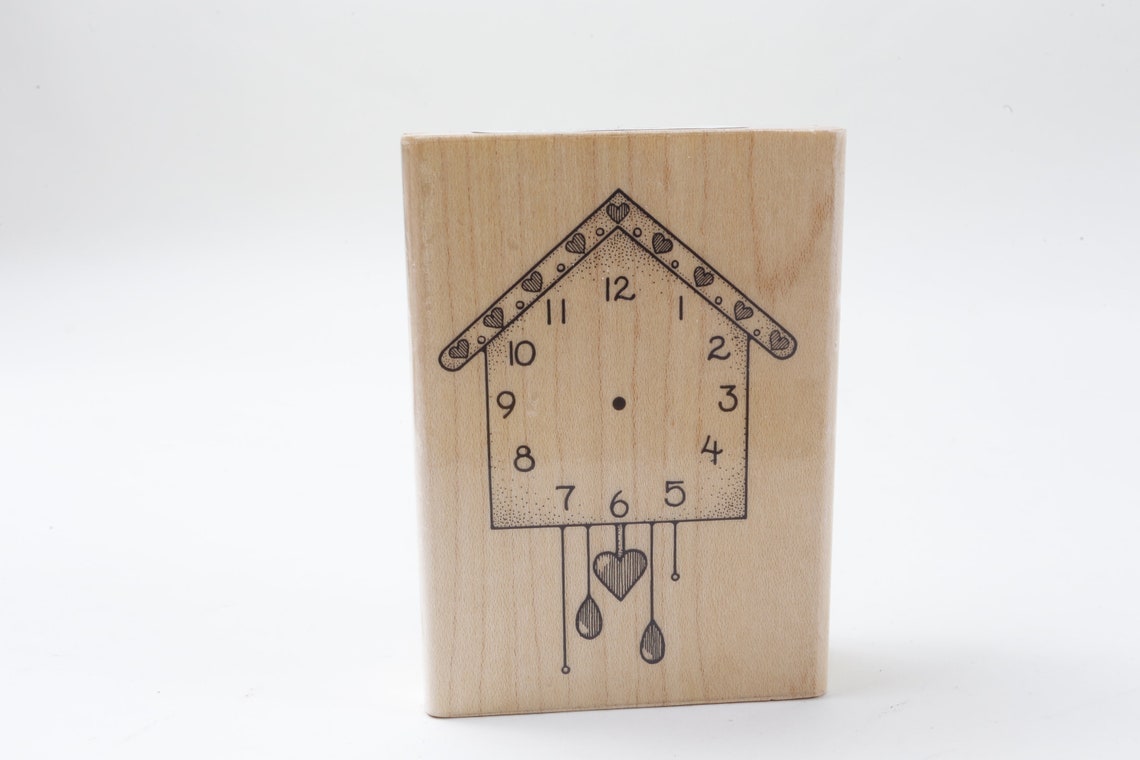 Wall Clock, Stamp, Hero Arts, Rubber Stamp, Wooden, Stampin Up, Vintage ...