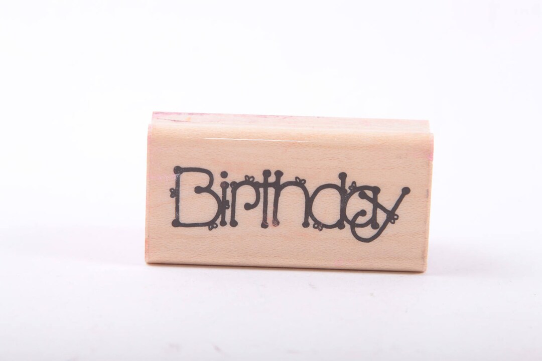 Rubber Stamp, Happy Birthday, Invitation, Party, Vintage, Greeting Card ...
