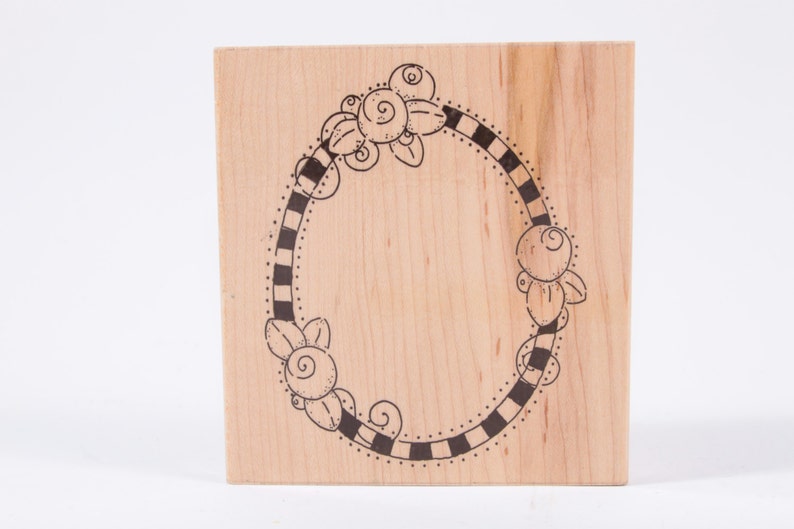 XL Round Border Design Pattern Card Making Rubber Stamp | Etsy