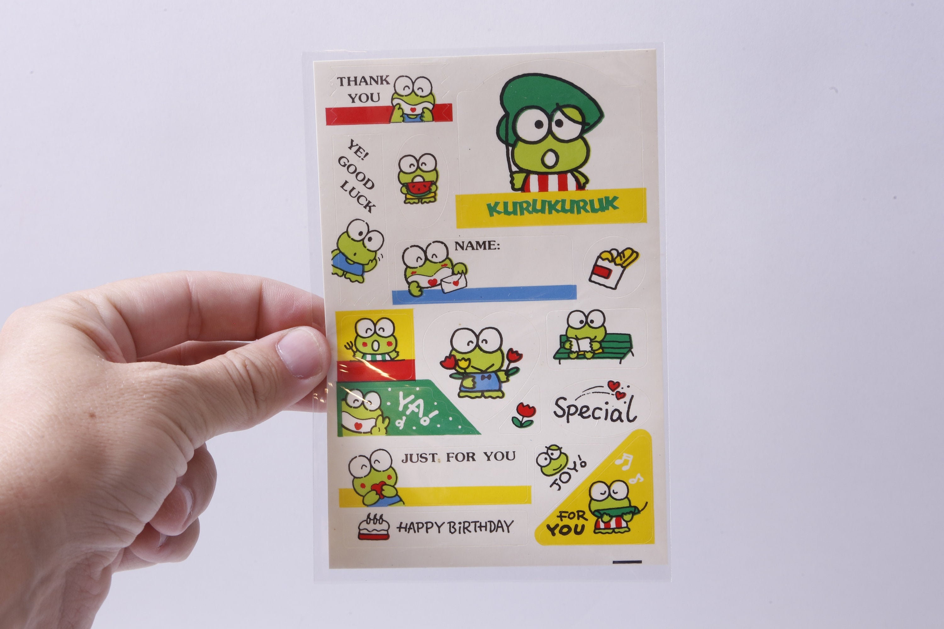 Sanrio, Keroppi, Frog, Sticker Sheet, Birthday, Friends, Phrases ...