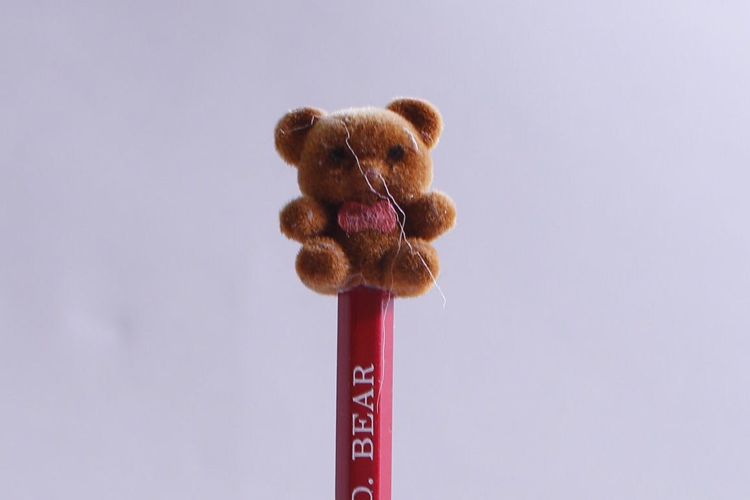 Pencil With Flocked Teddy Bear Topper, Ted D Bear, Office, School ...