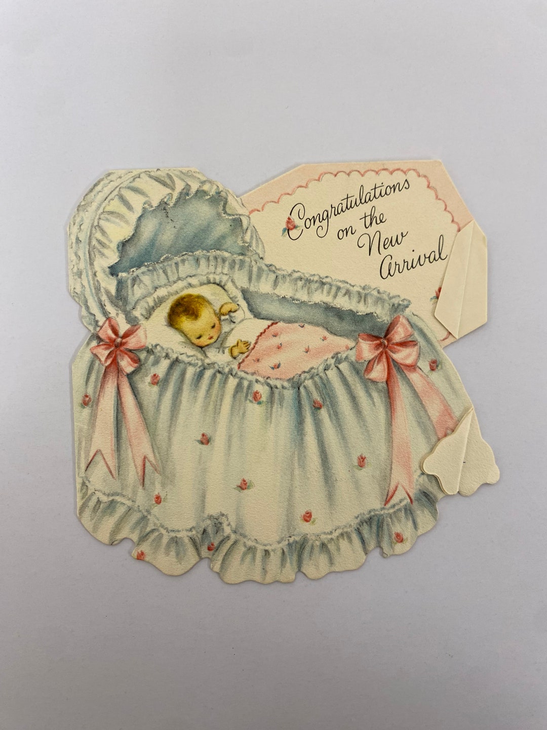 Baby in Crib, Congratulations on the New Arrival, Greeting Card, Shape ...