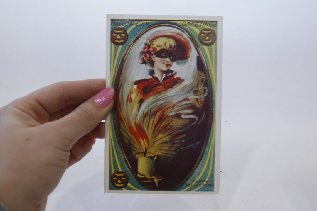 Halloween Greetings, Happy Reflections, Rare Postcard, Unused, Color ...