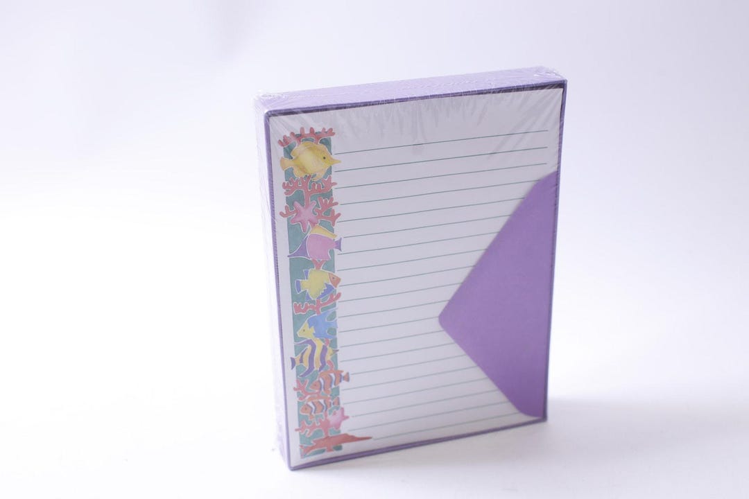 1980s, Sealed, Sea, Fish Stationary Set, Contemporary Letters, Whites ...