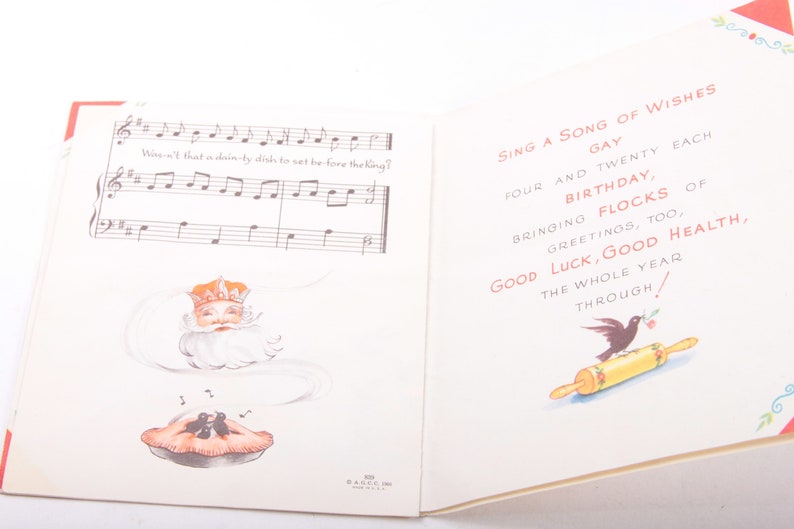 Happy Birthday Greeting Card Picture Book Sing a Song of Sixpence ...